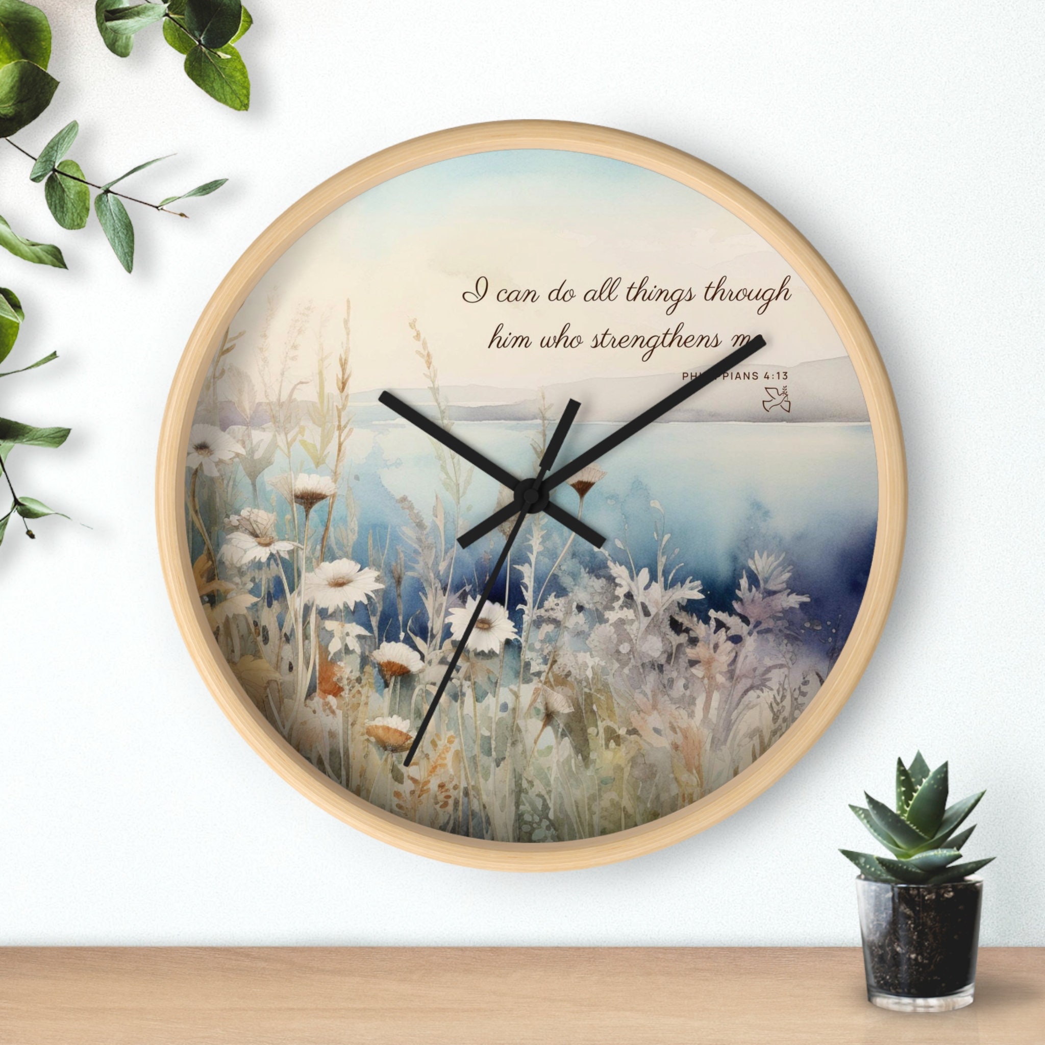 Wood Wall Clock, Scripture Wall Art, Bible Art, Christian Art ...
