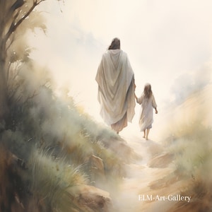 Follow Me Jesus, Jesus Walking Art, Bible Art, Christian Art, Jesus ...