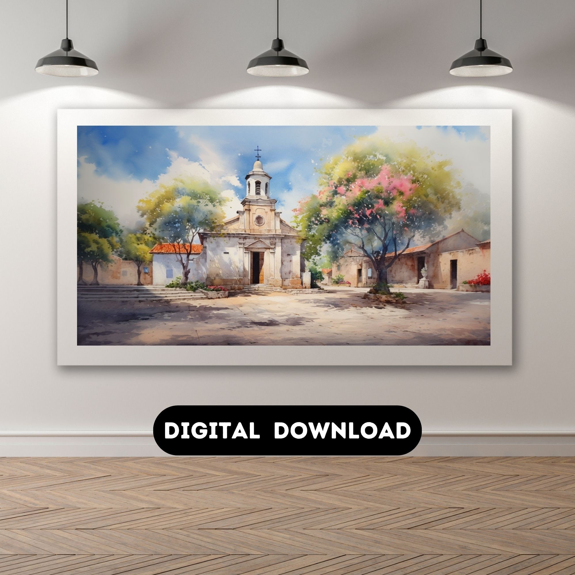 Church Painting, Church Wall Art, Farmhouse Wall Décor, Religious Art ...