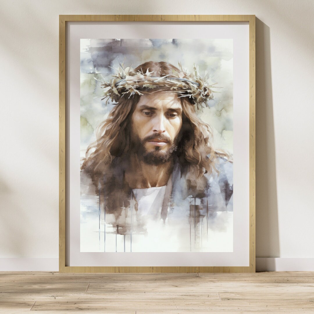 Watercolor Jesus Portrait, Jesus Art, Bible Art, Christian Art, Jesus ...