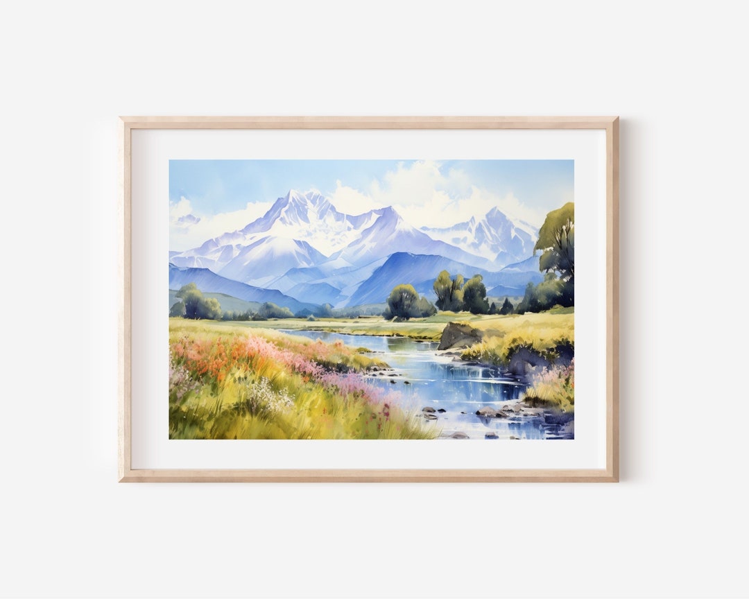 The Andes Mountain Art, Mountain Painting, Country Landscape Painting ...