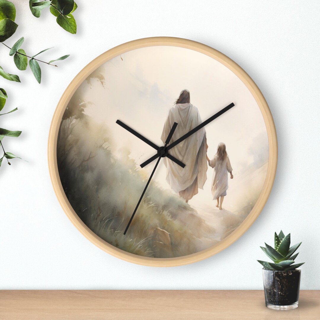 Wood Wall Clock, Jesus Wall Art, Bible Art, Christian Art, Christian ...