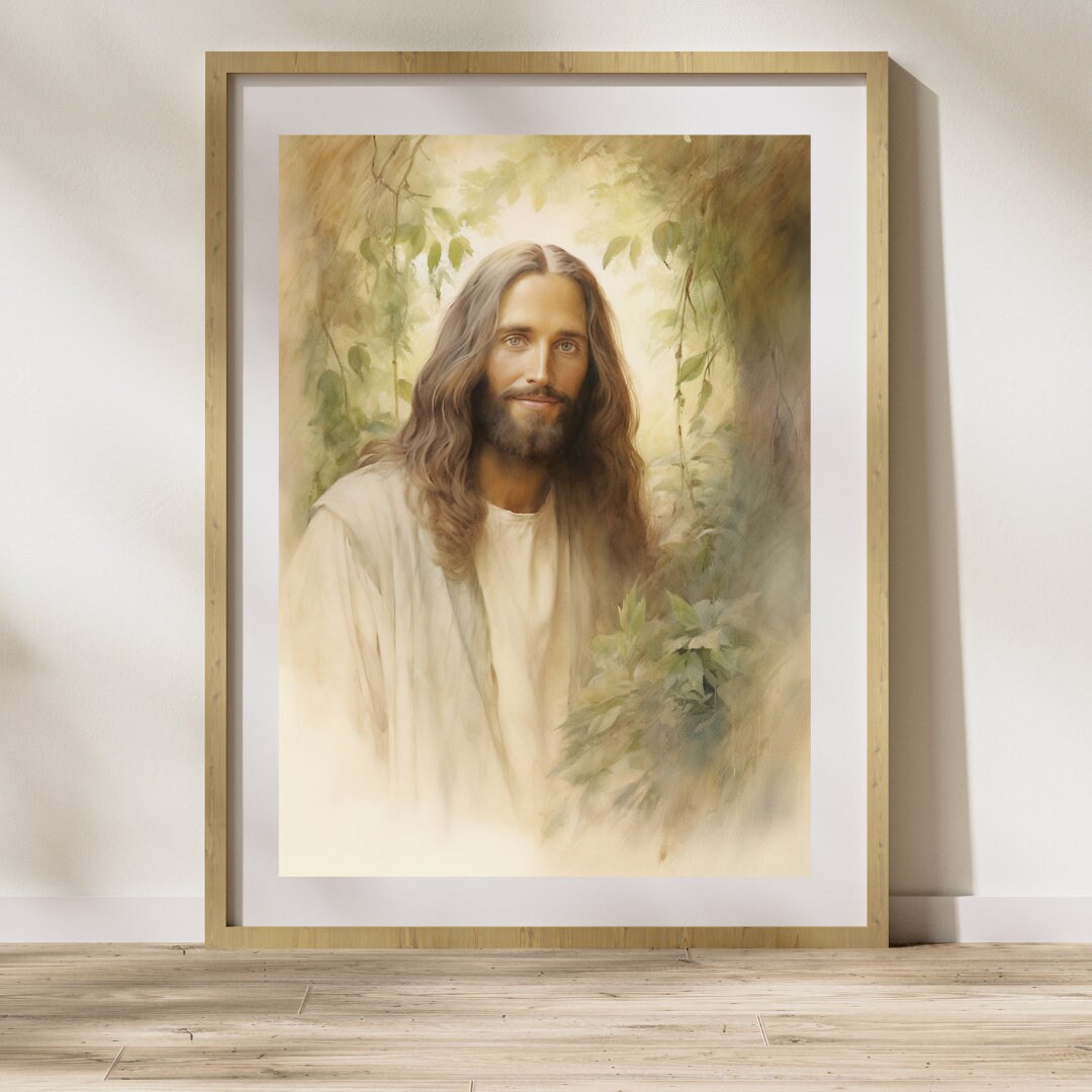 Jesus Portrait, Jesus Wall Art, Bible Art, Christian Art, Jesus ...