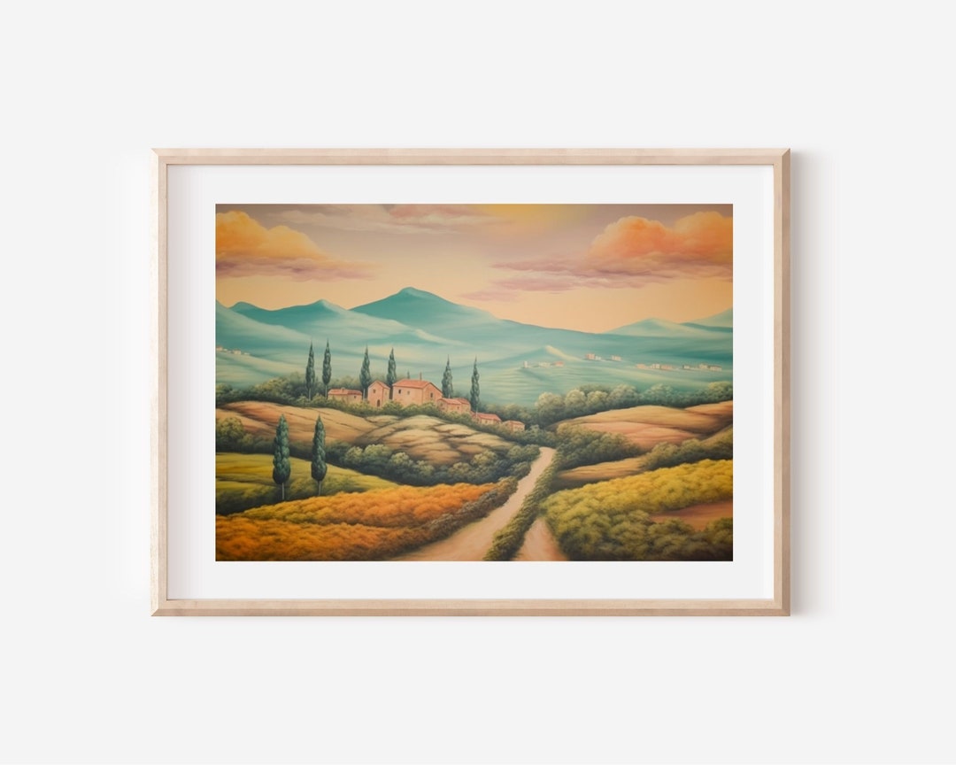 Italian Landscape Painting Art Print, Wall Art, Digital Print, Home ...