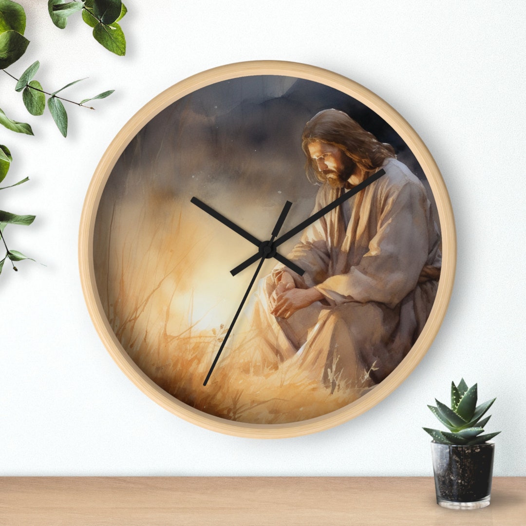 Wood Wall Clock, Jesus Wall Art, Bible Art, Christian Art, Christian ...