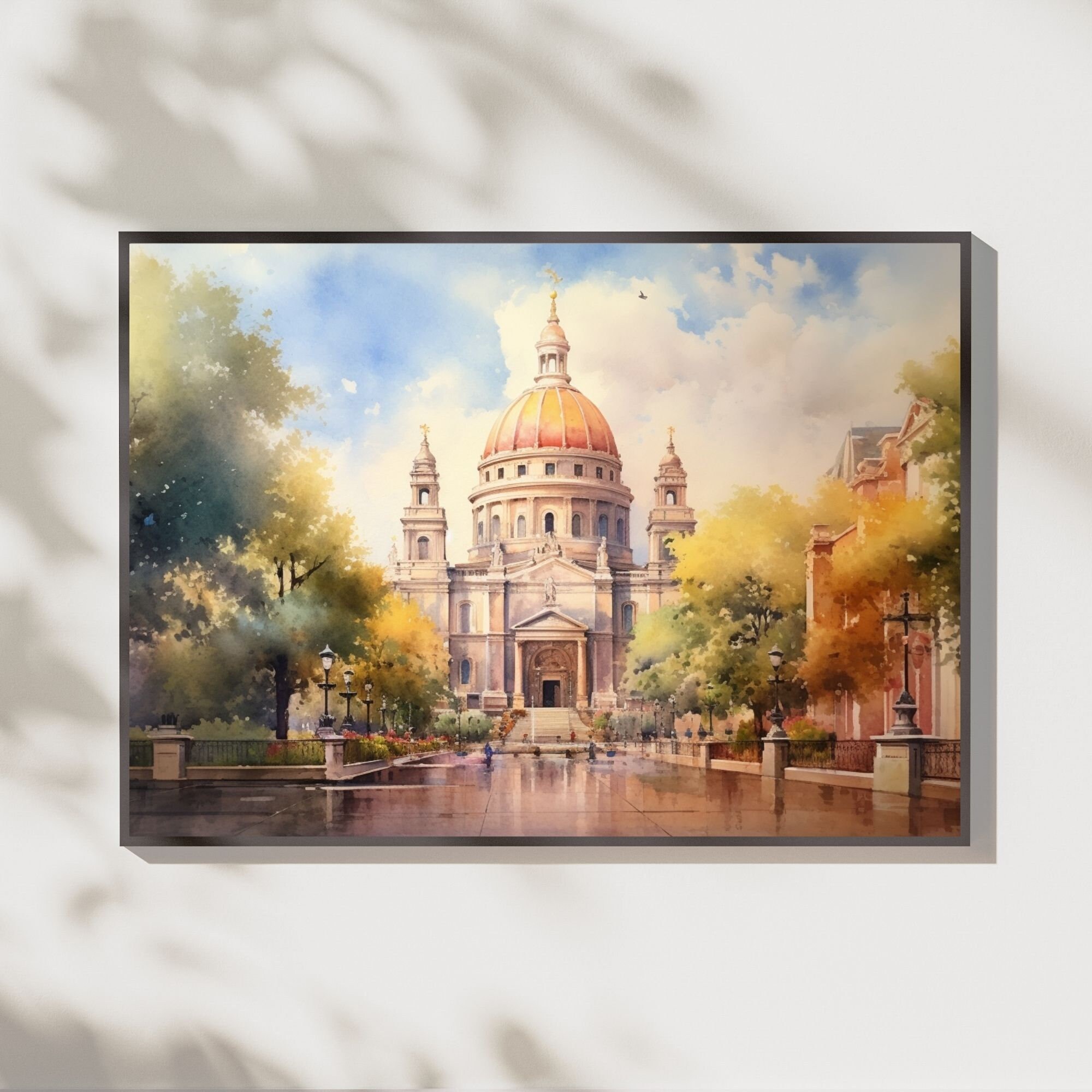 Cathedral Painting, Church Wall Art, Farmhouse Wall Décor, Religious ...