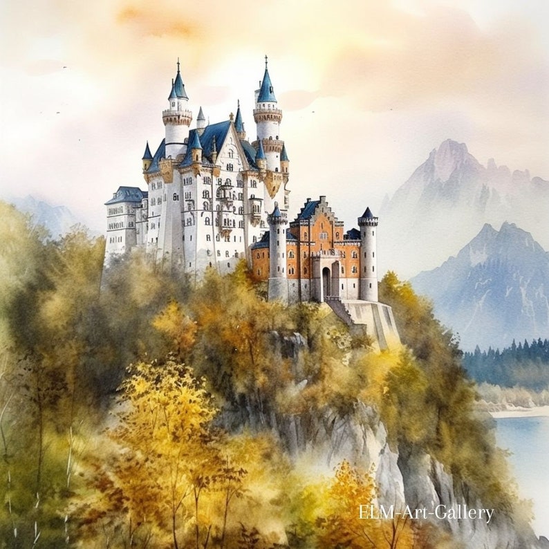 Neu Schwanstein Castle Wall Art Wall Art Digital Print - Etsy