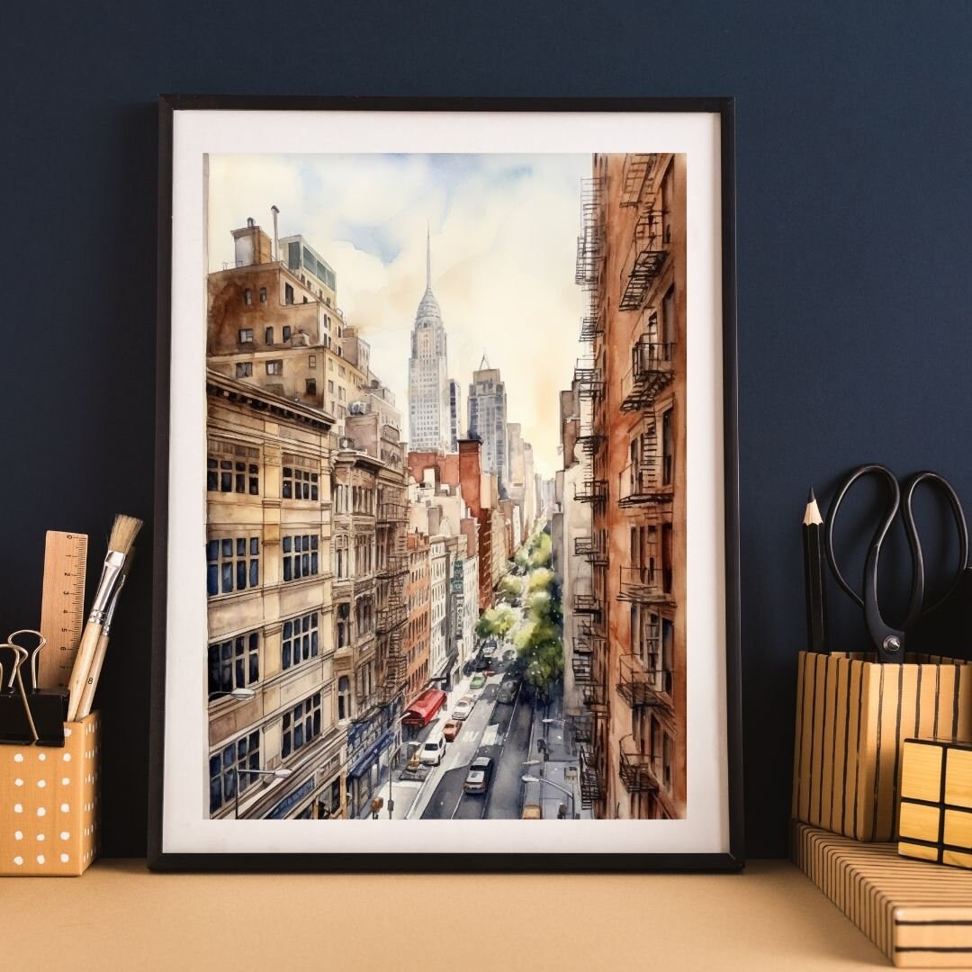 New York City Streets Painting, Wall Art, Wall Art Digital Print ...