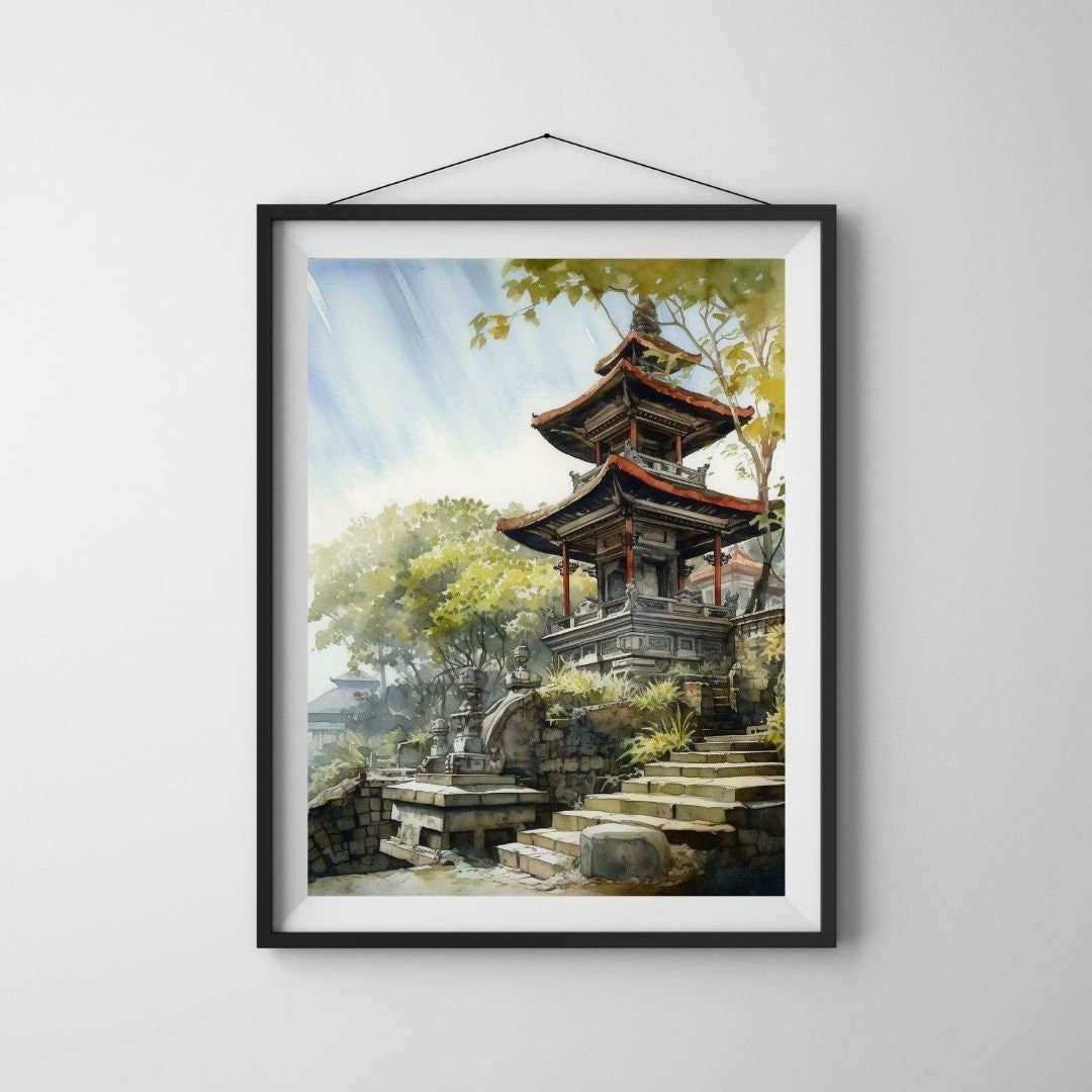 Bali Indonesia Landscape Painting, Wall Art, Wall Art Digital Print ...