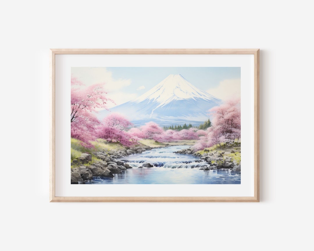 Mount Fuji, Japan Art, Mountain Painting, Landscape Painting, Wall Art ...