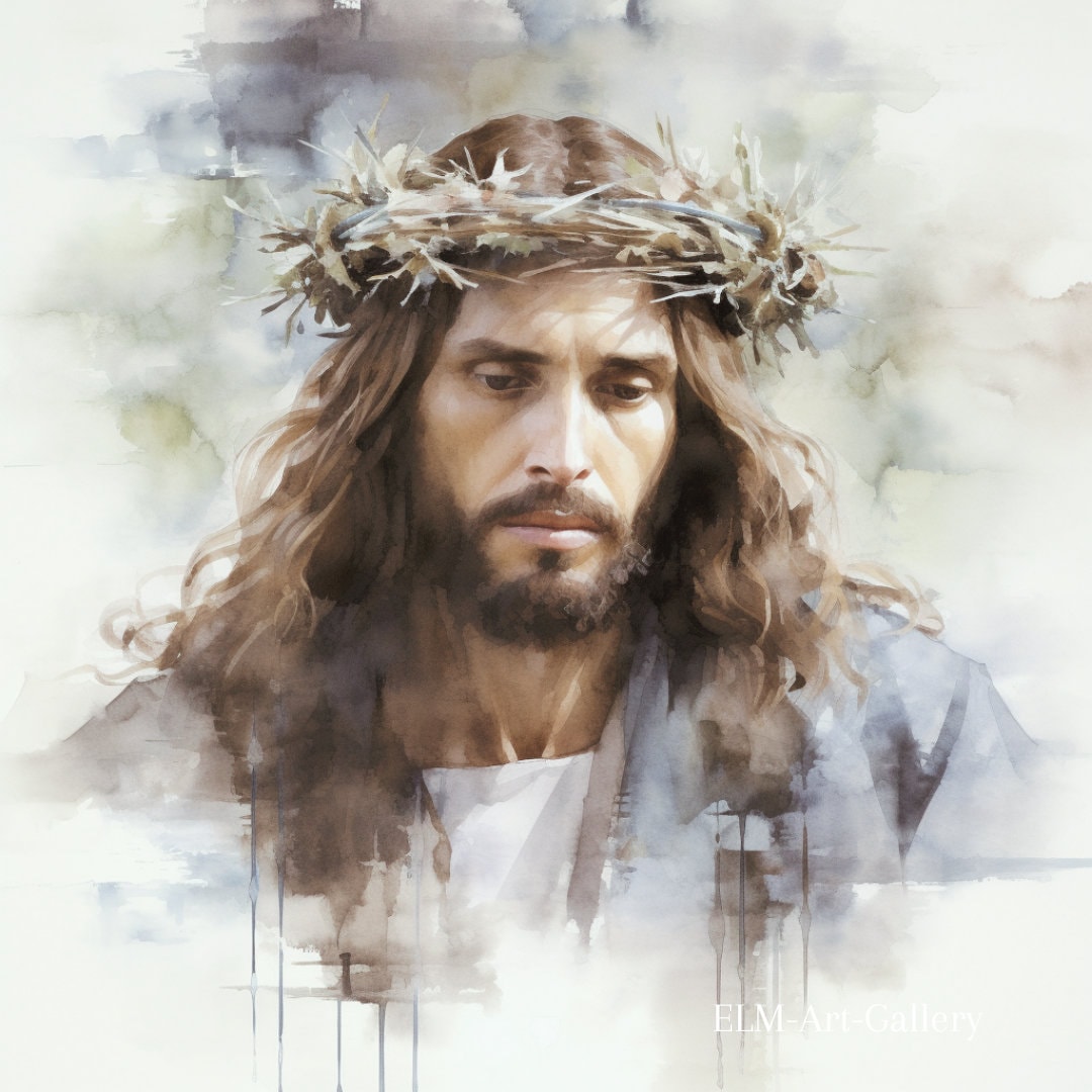 Watercolor Jesus Portrait, Jesus Art, Bible Art, Christian Art, Jesus Painting, Picture of ...