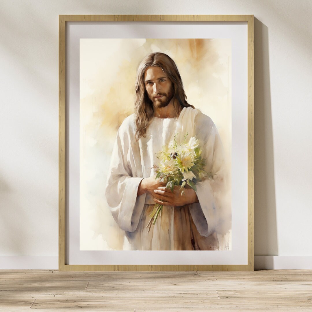 Jesus Portrait, Jesus Wall Art, Bible Art, Christian Art, Jesus ...