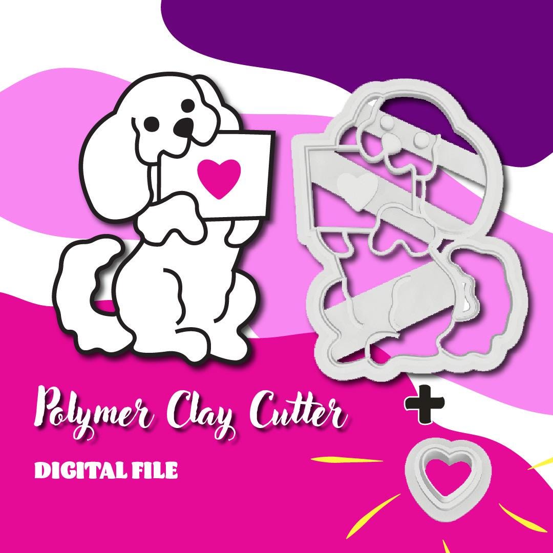 Loving Dog | Digital STL File, Detailed Style, Polymer Clay Cutter ...