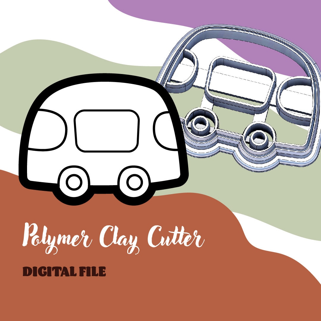 Boho Camper | Digital STL File, Polymer Clay Cutter, Bohemian Style ...