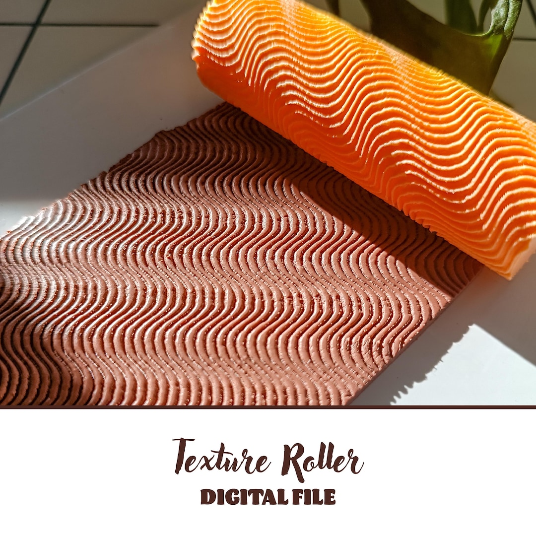 Wavy Lines | TEXTURE ROLLER | Digital STL File, Earring Tool, Polymer ...