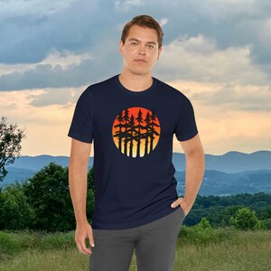 Forest Sunset Shirt, Outdoors Shirt, Unisex Shirt, Explore the Outdoors ...
