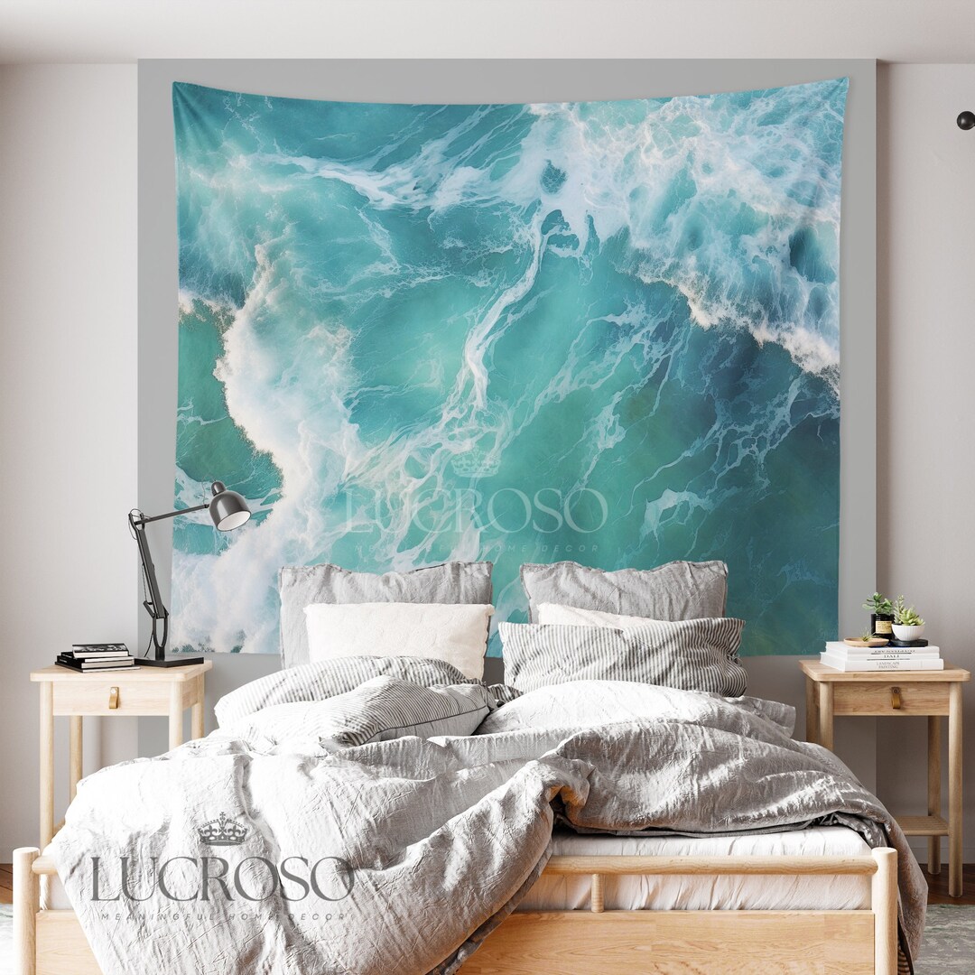 Wave Tapestry Ocean Tapestry Wall Hanging Decor for Bedroom Coastal ...
