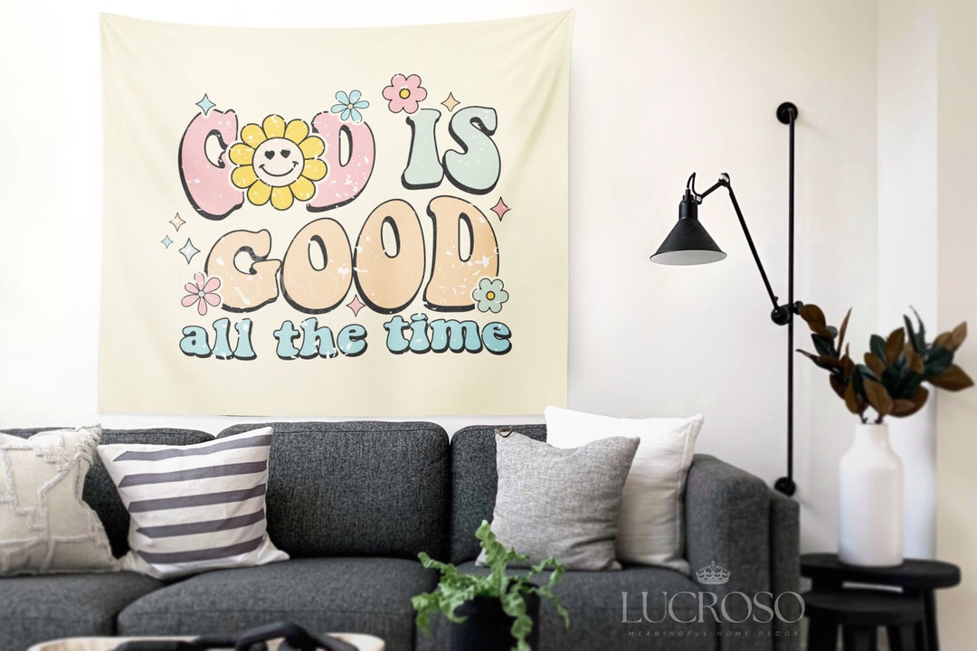 Boho Tapestry Christian Wall Hanging for Bedroom Decor God is Good ...