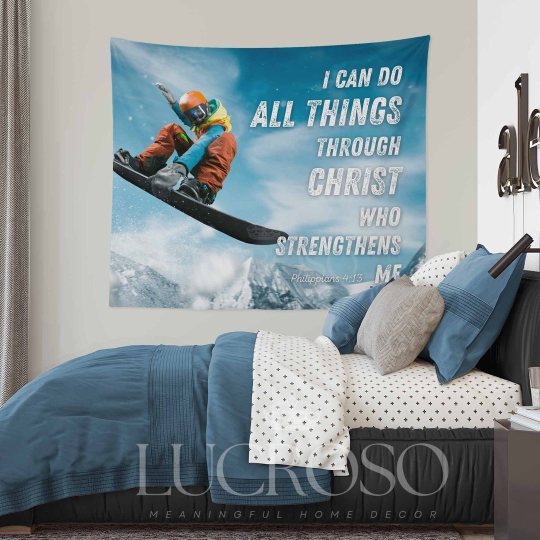 Snowboard Wall Decor Large Wall Tapestry Snowboarding College Dorm ...