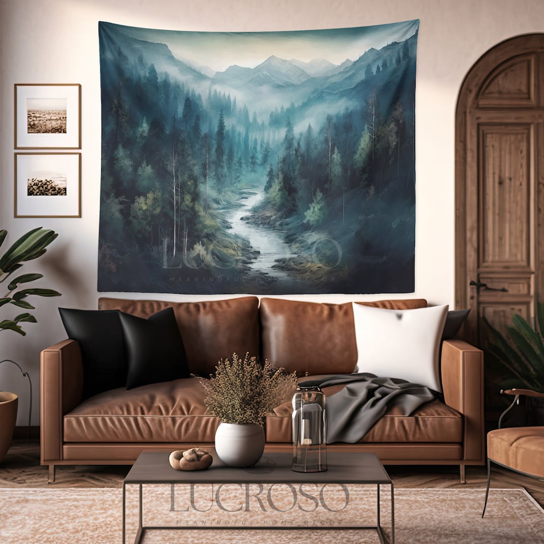 Nature Tapestry Mountain Tapestry Forest Tapestry Forest Wall Decor ...