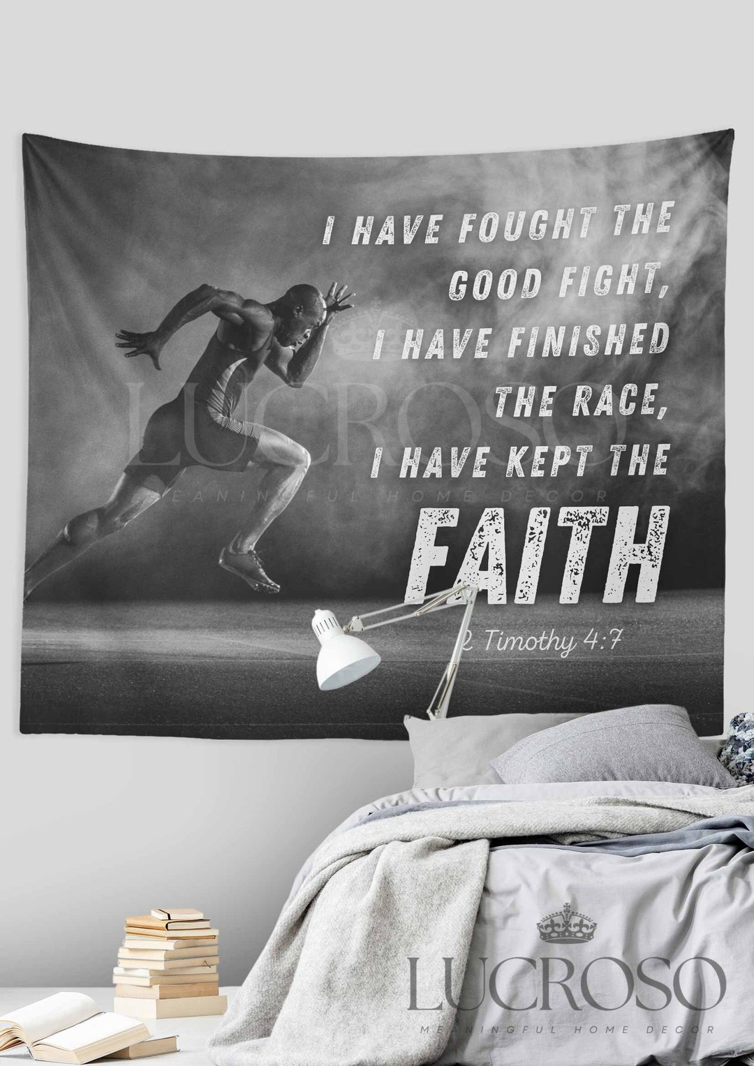 Track and Field Christian Tapestry Wall Hanging Sports Wall Decor ...