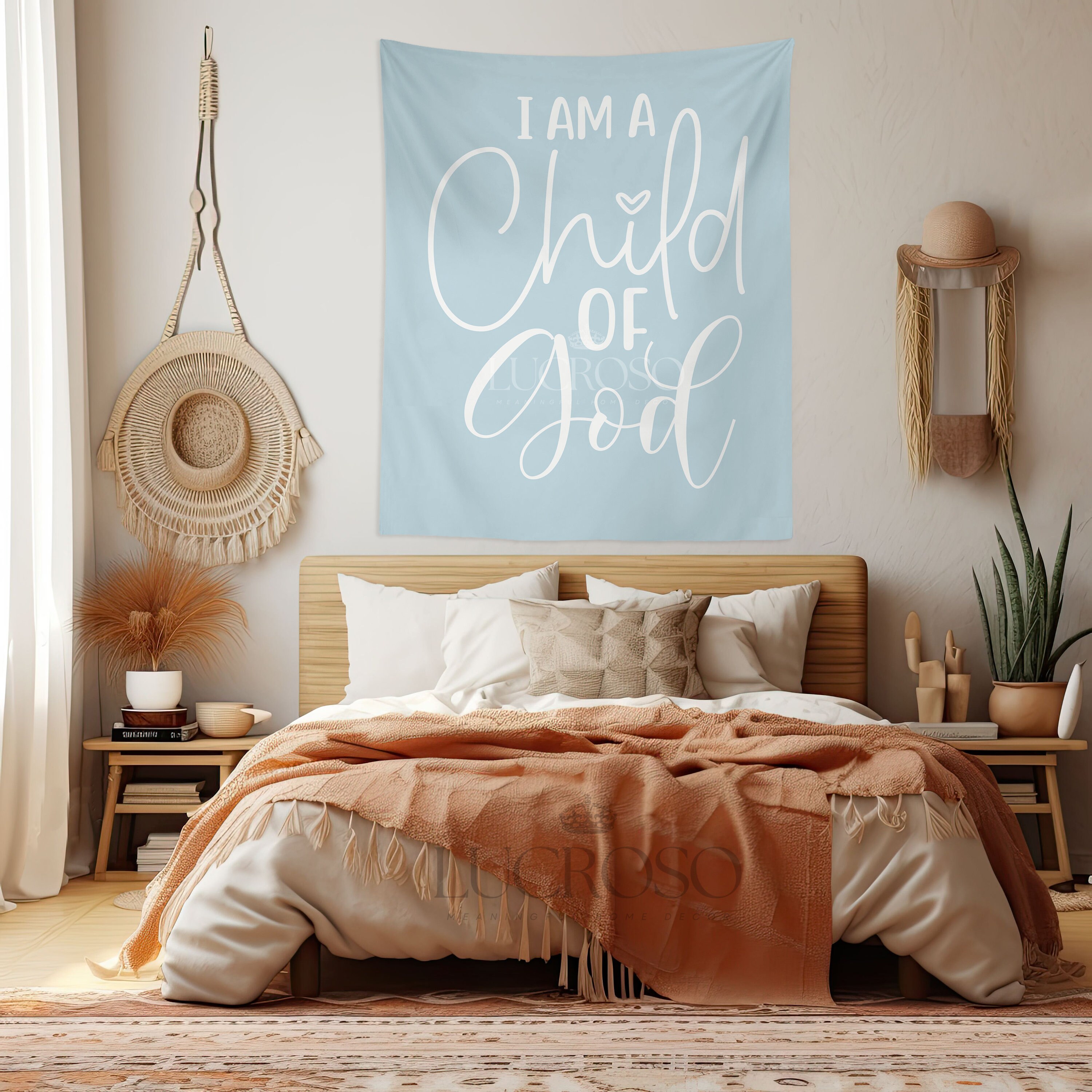 Christian Vertical Tapestry for Bedroom Girls Wall Hanging Decor for ...