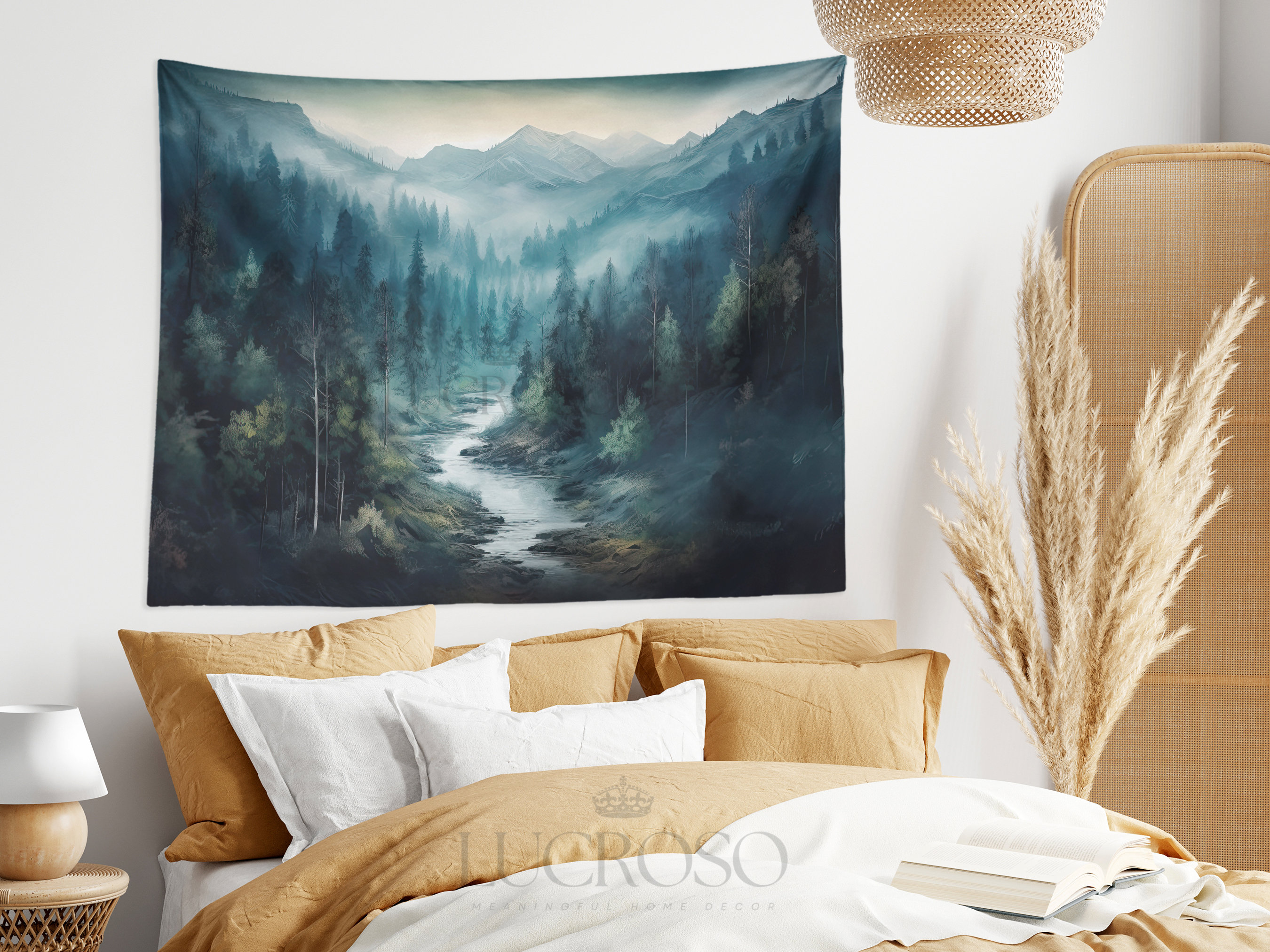 Nature Tapestry Mountain Tapestry Forest Tapestry Forest Wall Decor ...