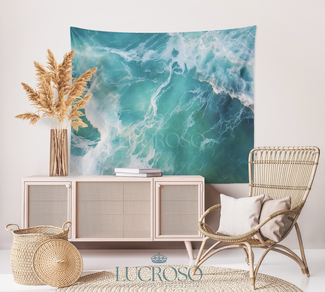 Ocean Decor Beach Tapestry Wall Hanging for Bedroom Beachy Decor Water ...