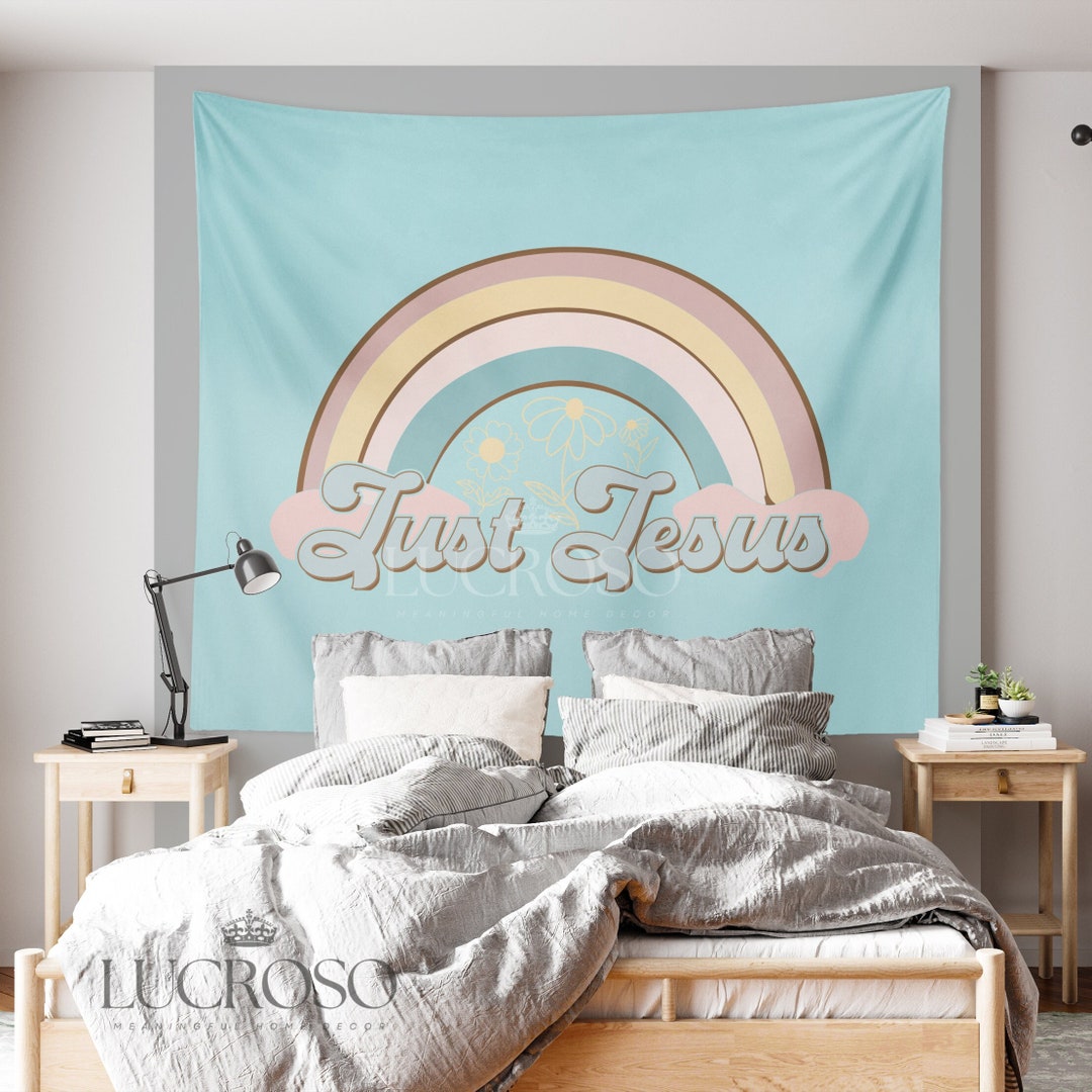 Christian Wall Hanging Just Jesus Christian Tapestry Boho Decor for ...