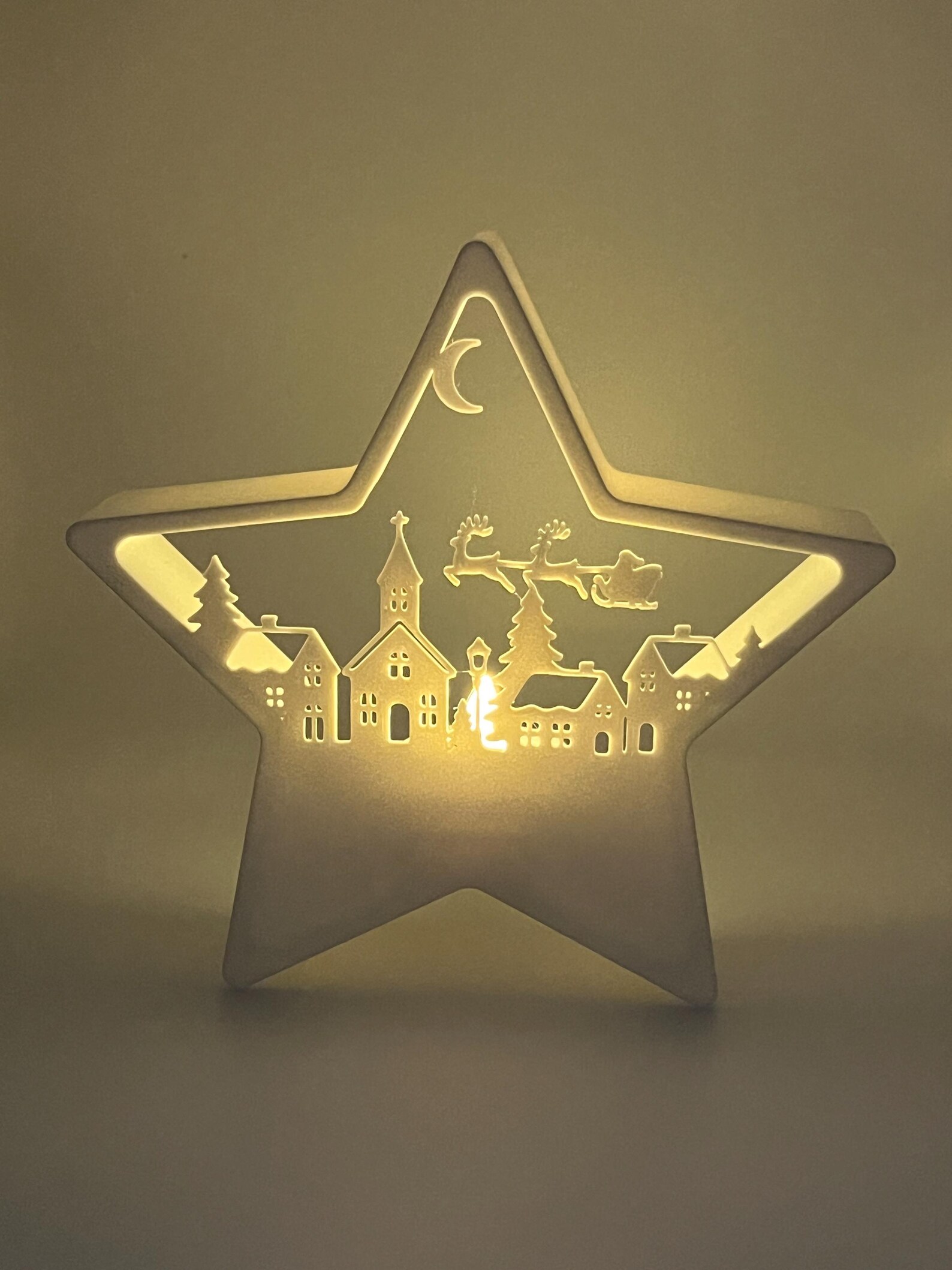 3D Printed Christmas Star Tea Light Holder | Holiday Village Decor ...