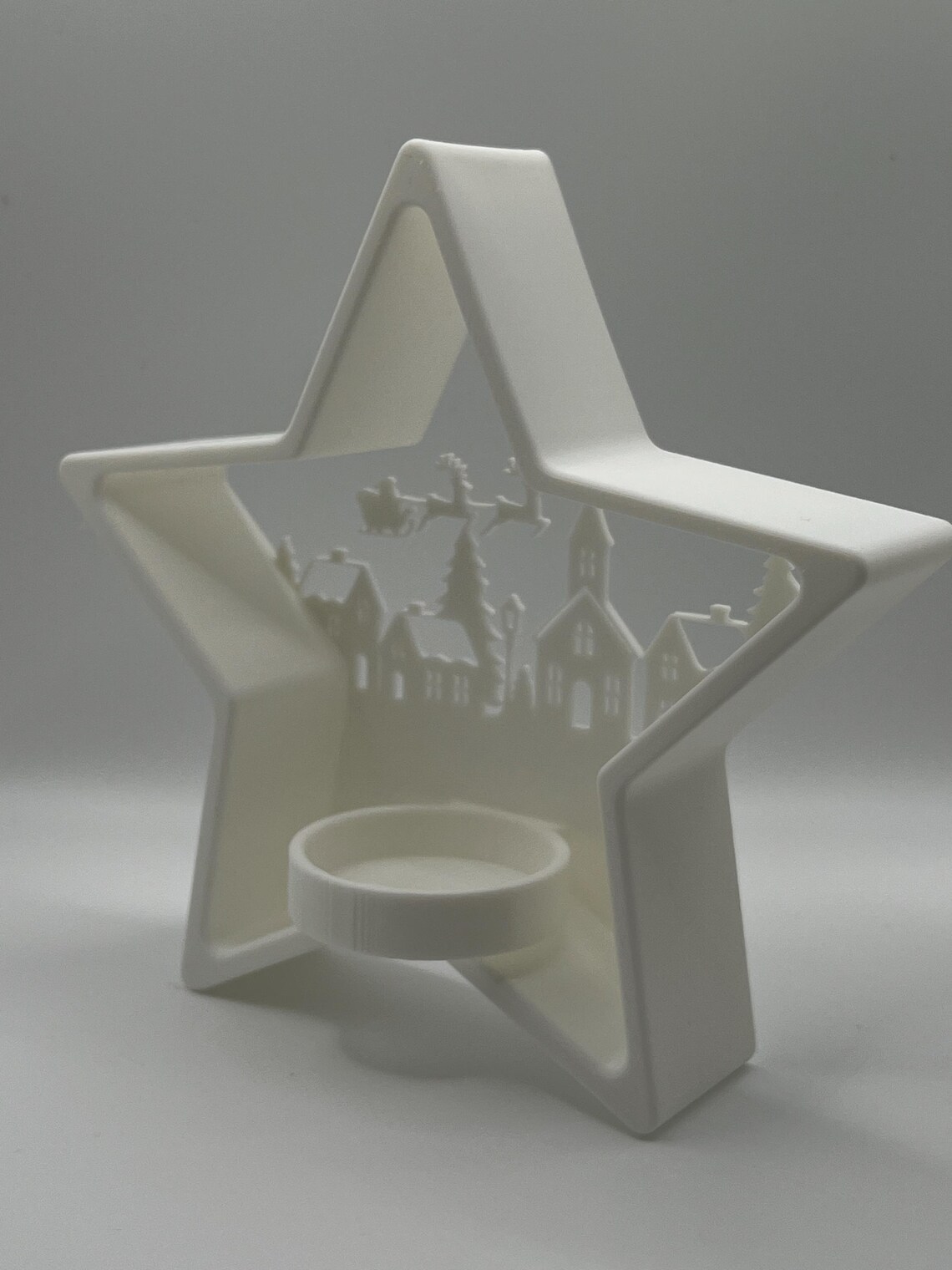 3D Printed Christmas Star Tea Light Holder | Holiday Village Decor ...