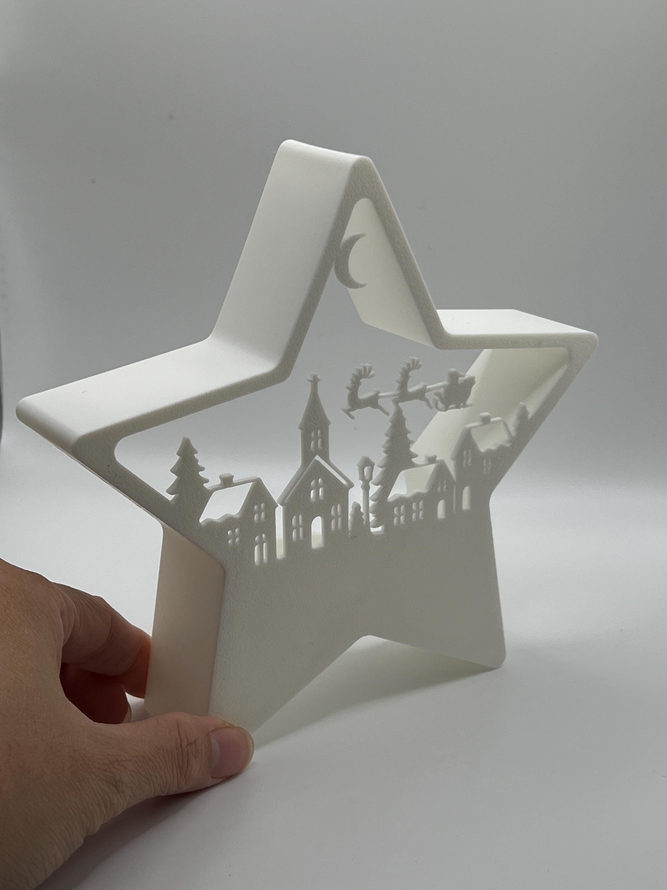 3D Printed Christmas Star Tea Light Holder | Holiday Village Decor ...
