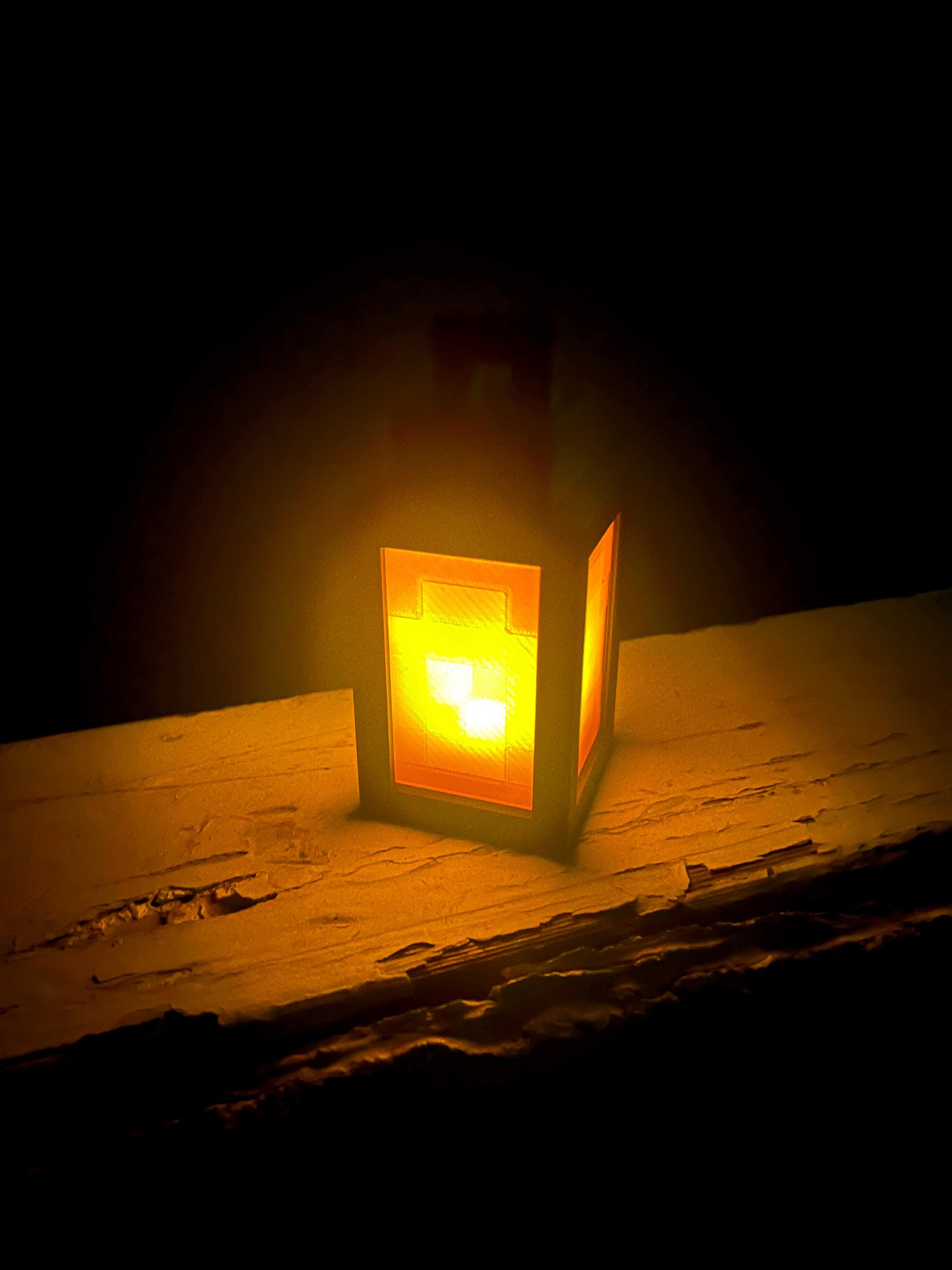 3D Printed Minecraft Style Lantern | Flickering LED Candle Light ...