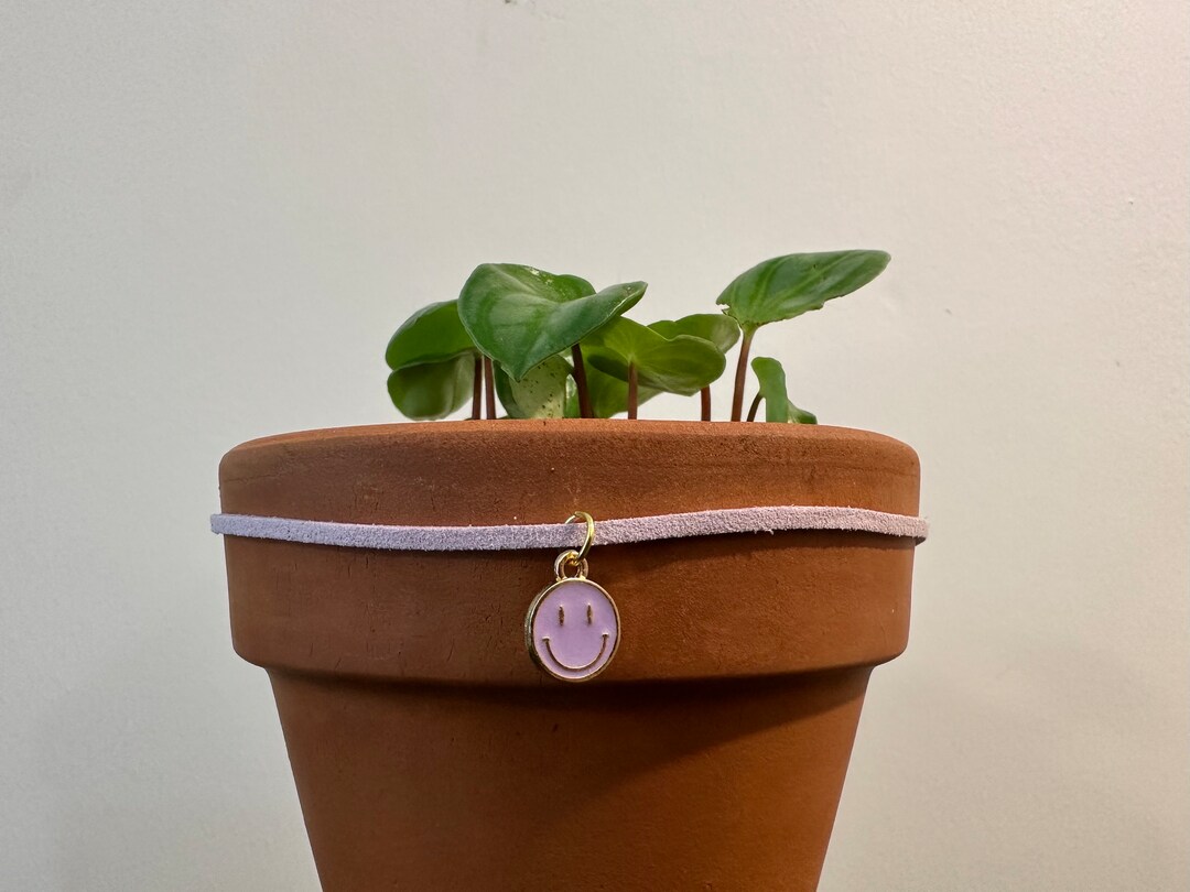 Lavender Smiley Face Plant Pot Charm Wrap - Etsy