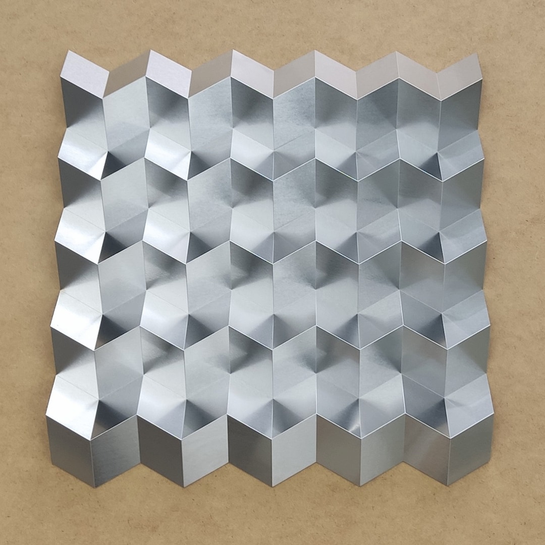 Origami Miura Folding Metal Aluminum Folded - Etsy