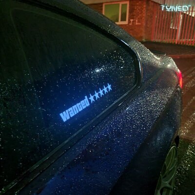GTA 5 Star WANTED LED Car Sticker Neon Night Light - Etsy
