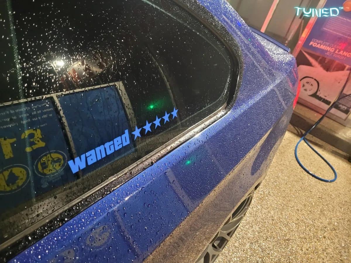 GTA 5 Star WANTED LED Car Sticker Neon Night Light - Etsy