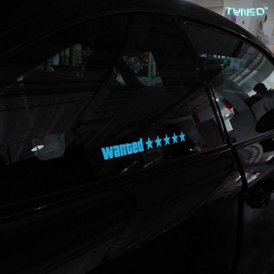 GTA 5 Star WANTED LED Car Sticker Neon Night Light - Etsy