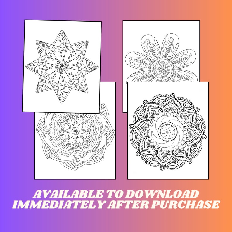 25 Printable Mandala Colouring Pages for Kids and Adults - Etsy