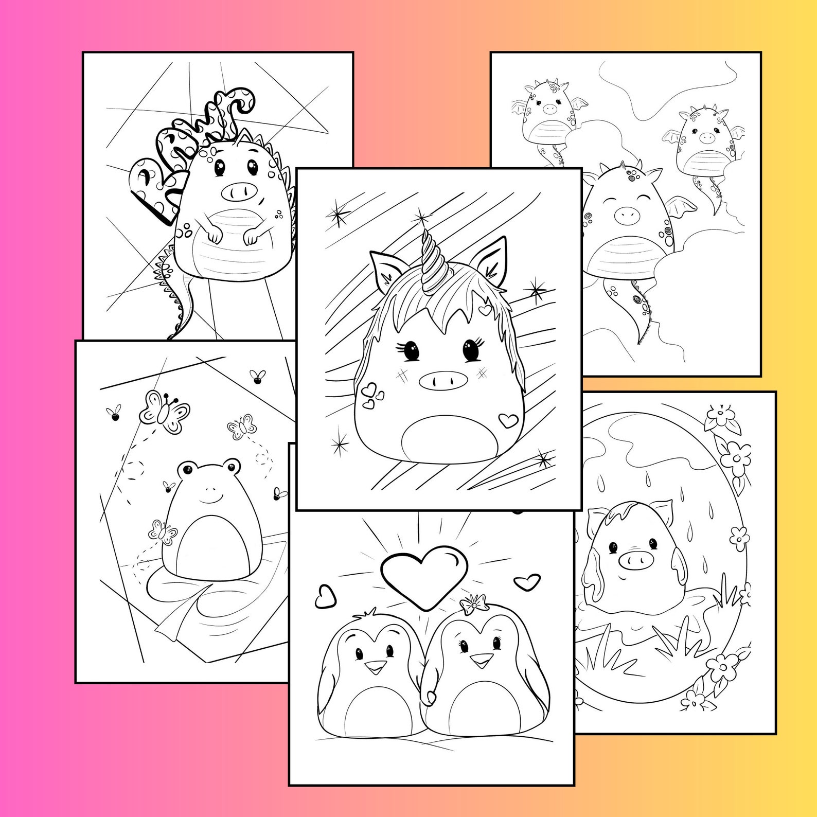 25 Printable Squishmallow Themed Colouring Pages for Kids and Adults ...