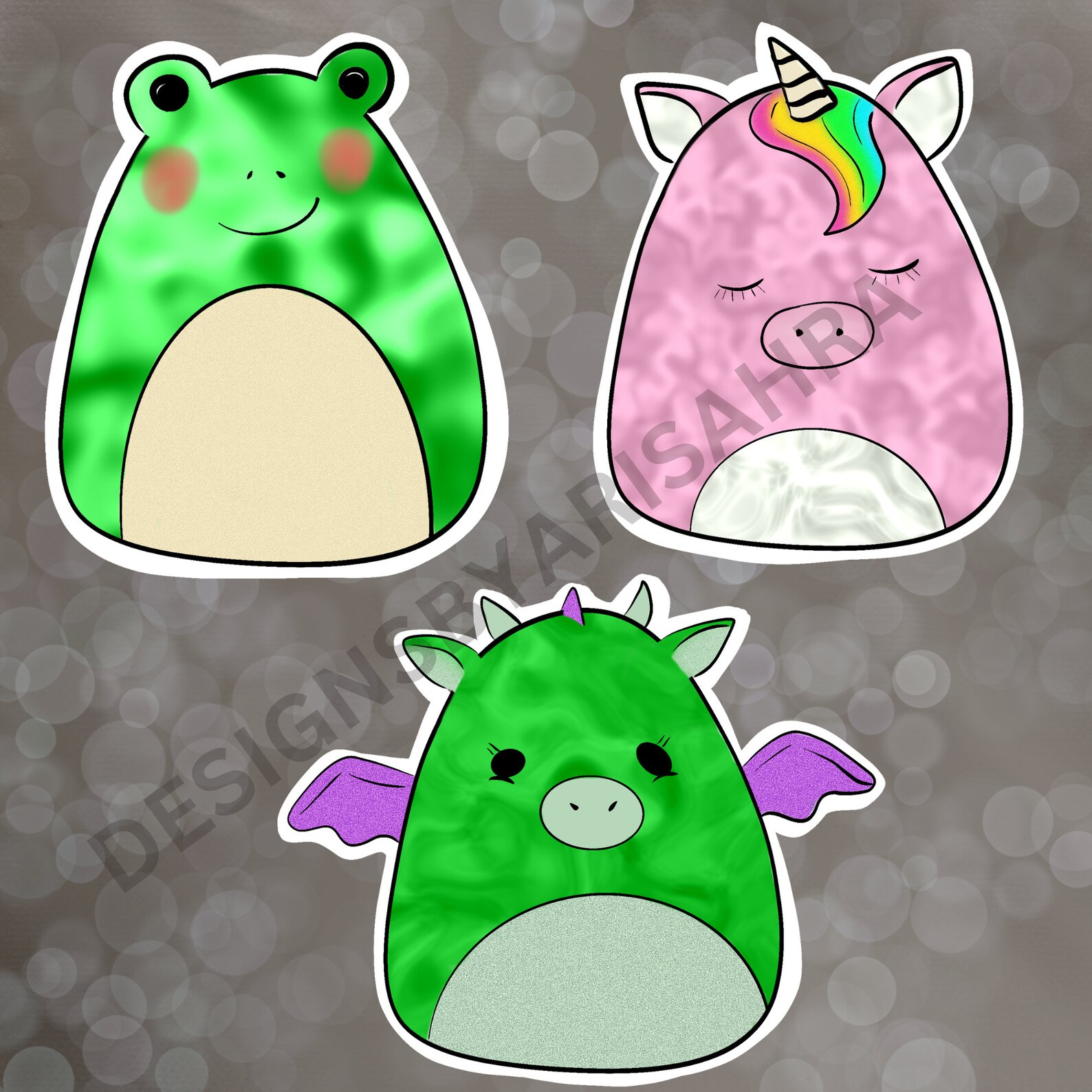 11 Printable Squishmallow Themed Stickers Digital PNG Clipart - Etsy