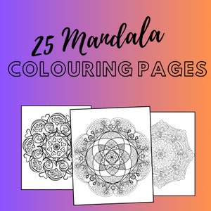 25 Printable Mandala Colouring Pages for Kids and Adults - Etsy