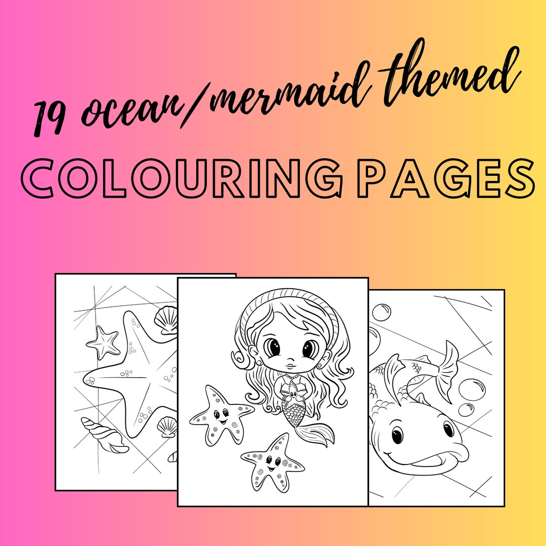 19 Printable Ocean/mermaid Themed Colouring Pages for Kids and Adults ...
