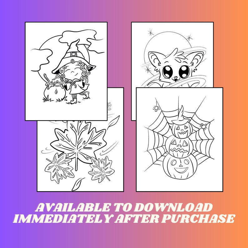 14 Printable Halloween Themed Colouring Sheets for Kids and Adults - Etsy