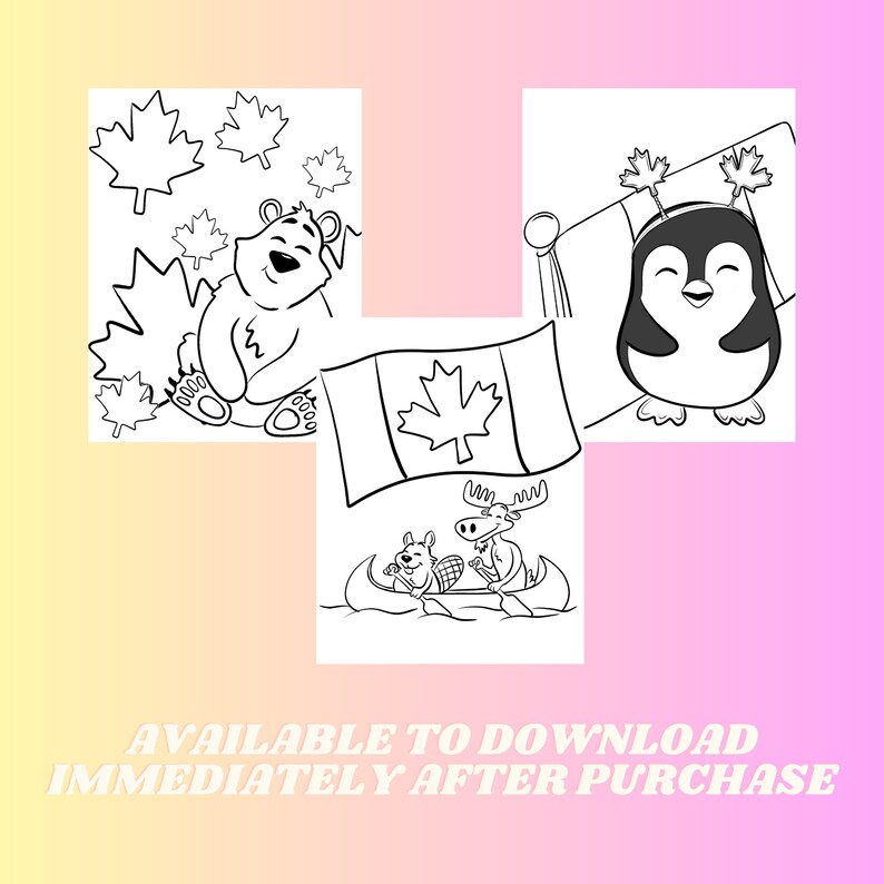 7 Printable Canada Day Colouring Pages, Great for Kids or Adults - Etsy