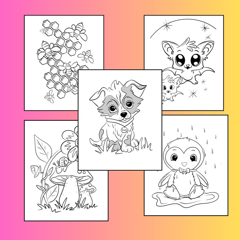28 Printable Animal Themed Colouring Pages for Kids and Adults - Etsy