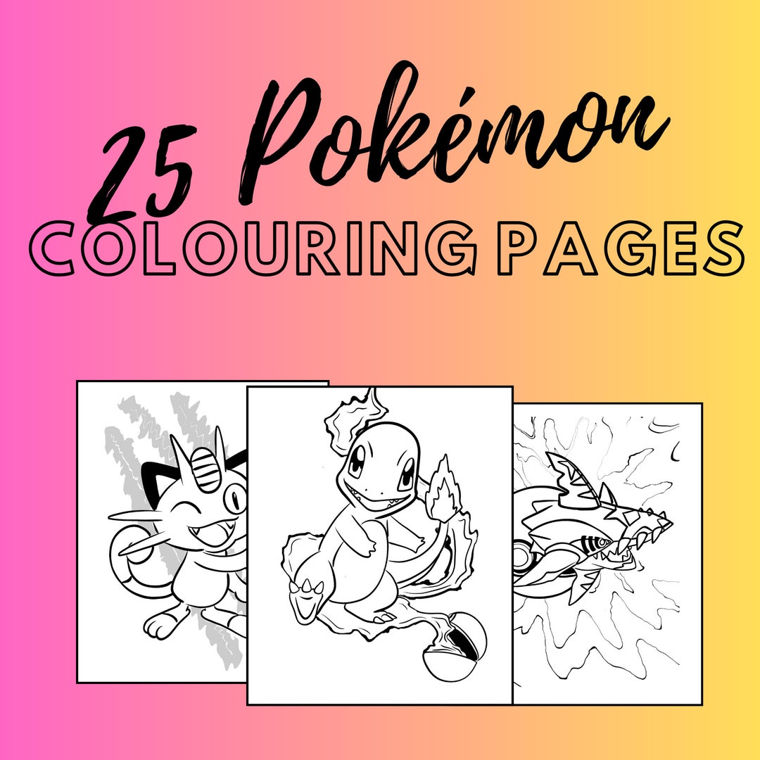25 Printable Pokémon Themed Colouring Sheets for Kids and Adults - Etsy