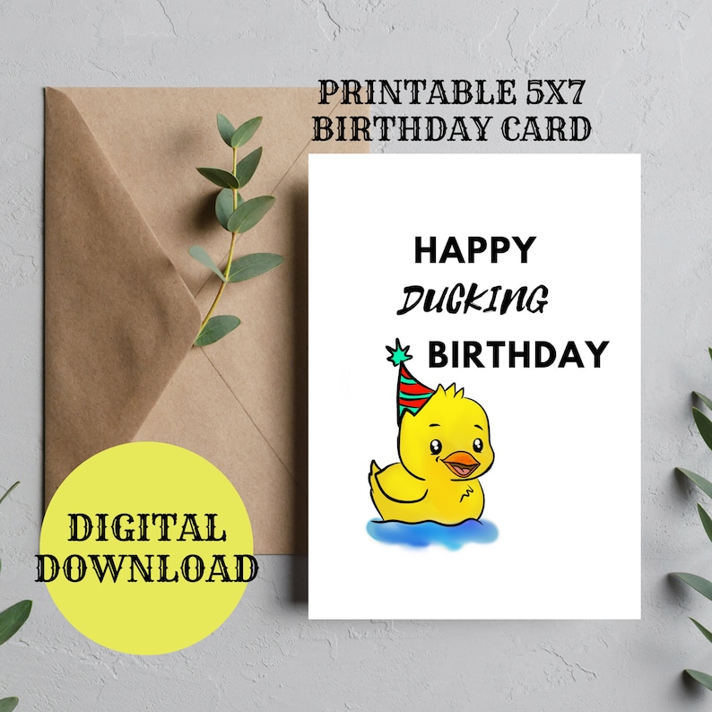 Printable Duck Birthday Card - Etsy
