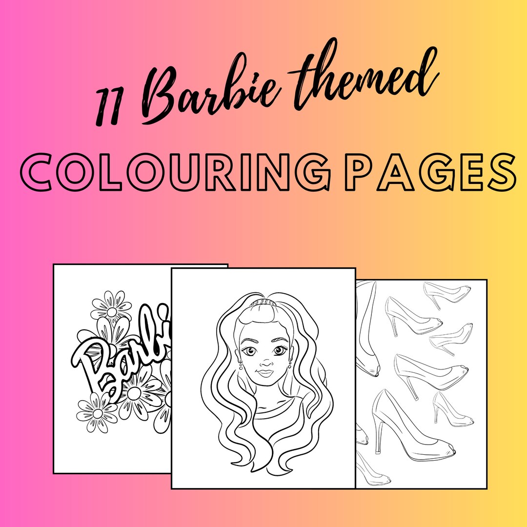 11 Printable Barbie Themed Colouring Pages for Kids and Adults - Etsy