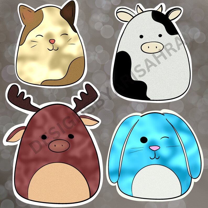 11 Printable Squishmallow Themed Stickers Digital PNG Clipart - Etsy